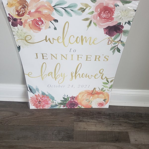 Fall Baby Shower Welcome Sign, Pumpkin Baby Shower Welcome Sign, Little ...