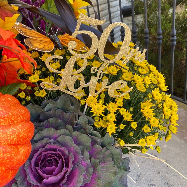 50th Anniversary Cake Topper - Etsy