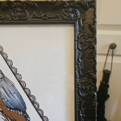 Satin Black Picture Frame Victorian Gothic Style A4 4x4 4x6 5x7 8x8 ...