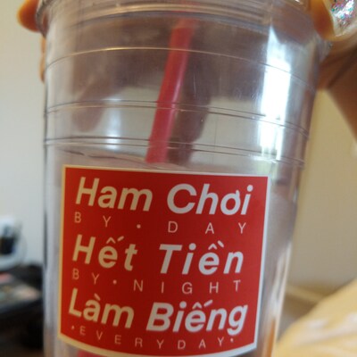 Ham Choi Het Tien Lam Bieng Vietnamese Motto Sticker Red Weatherproof ...
