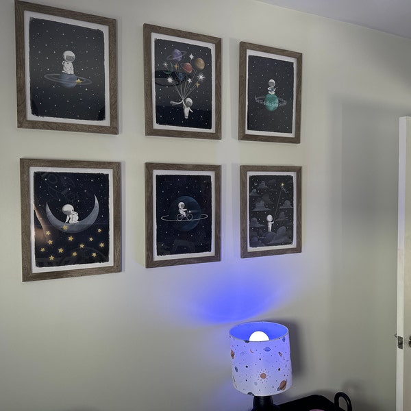 Space Themed Nursery Wall Art, Starry Night Printable, Navy Blue ...