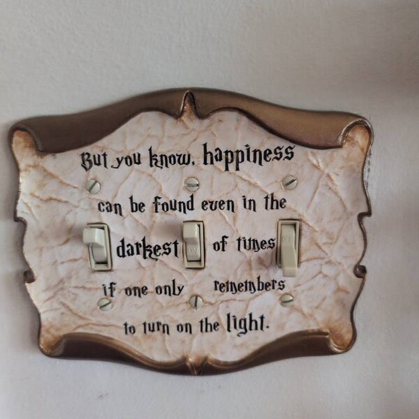Turn on the Light Magic Decoupage Book Page Light Switch Cover - Etsy