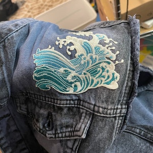 Ocean Wave, Sea Wave Patch, Cool Patch, Embroidered Iron-on Patch ...