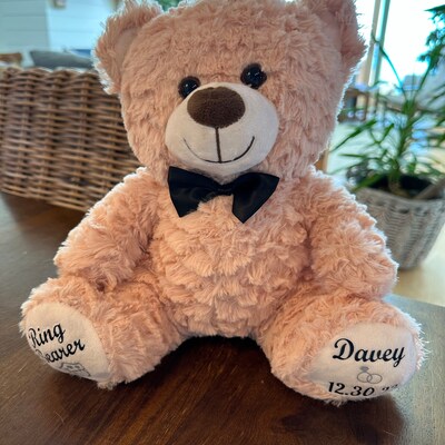 Ring Bearer Gift, Ring Bearer Teddy Bear Stuffed Animal, Ring Bearer ...