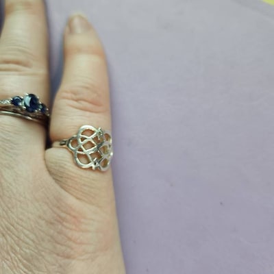 Silver Polyamory Heart Infinity Knot Ring Throuple Ring Pride Jewelry ...