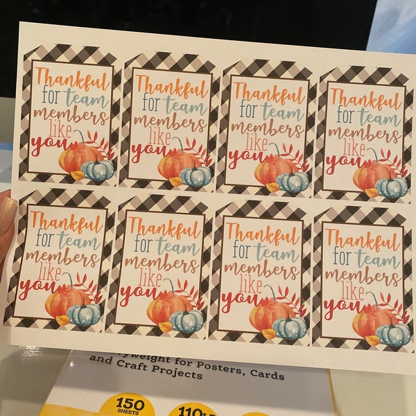 Thanksgiving Team Appreciation Printable Gift Tags, Fall Staff Employee ...
