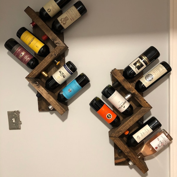 Zig Zag Wine Rack | the Ziggy Zag | Z Geometric Rustic Wood Wall ...