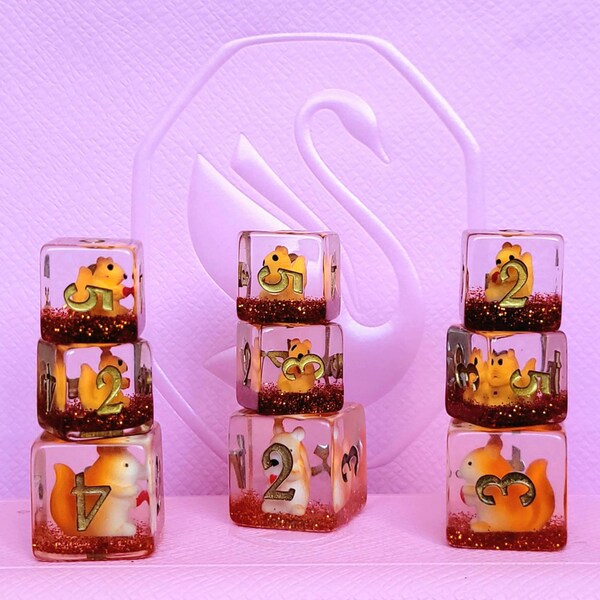 Mushroom Dice Vault and Multicolored Mushroom Dice Set, Dice Set ...
