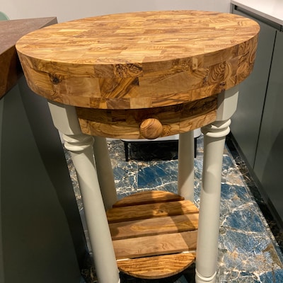 Olive Wood Butcher Block Island, Table Butcher Block, Kitchen Cart ...
