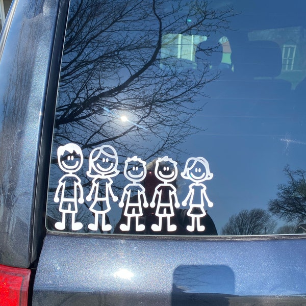 Stick Figure Family Car Decal Sticker - Etsy