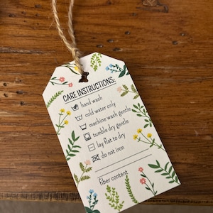 Care Instructions Tags for Handmade Knitted Crochet Items-washing ...