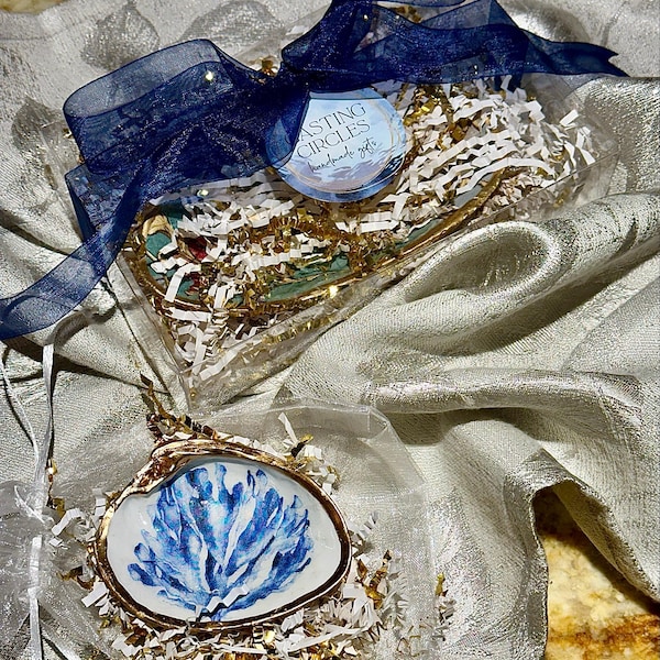 Lavender Oyster Shell Iris Flower Sculpture: Gilded Coastal Decor - Etsy
