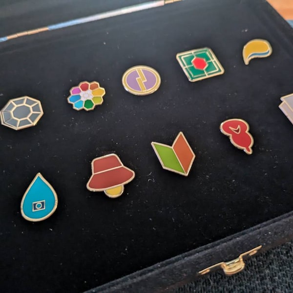 Complete Gary Oak Kanto Rival Pokemon Gym Badge Set of 10 Anime ...