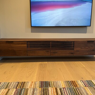 Floating Walnut Media Console - Etsy