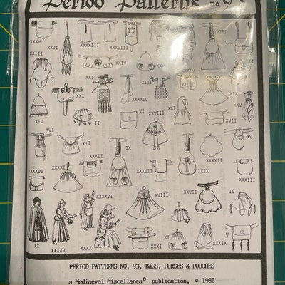 Medieval Renaissance Bags, Purses & Pouches Period Patterns Sewing ...