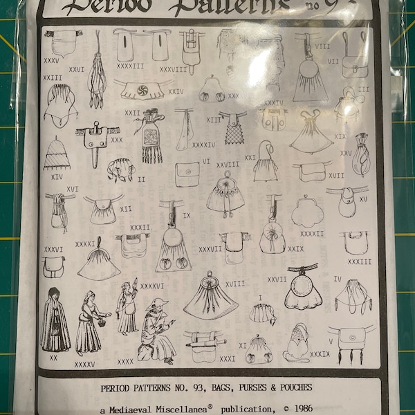 Medieval - Renaissance Bags, Purses & Pouches - Period Patterns Sewing ...