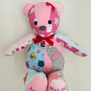 Keepsake Patchwork Memory Clothes Quote Shirt Bear Stuffed Plush Animal ...