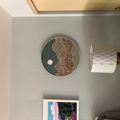 Geometric Mountain Triptych, Three Panels, Rustic Style Wall Art, Mountain Range, Lodge Decor - Etsy