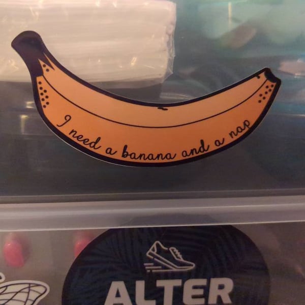 Banana Vinyl Sticker| I Need a Banana and a Nap Sticker | Stanley Cup ...