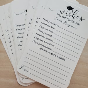 Set of 12 Graduation Wishes Cards Advice Cards for Graduation Party ...