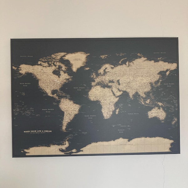 Accurate World Map Poster Large Wall Travel Map Print Detailed ...