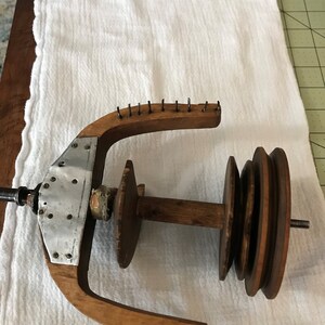 Spare Wheel Spool, Vintage Spinning Wheel, Antique Wooden Spinning ...