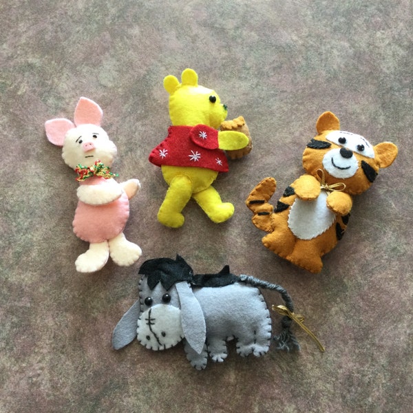 Winnie the Pooh Felt Pattern, Set of 5 PDF Plushie Pattern, Pooh Bear ...