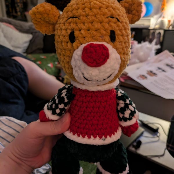 DIY Crochet Christmas Reindeer PATTERN PDF - Easy Amigurumi Christmas ...