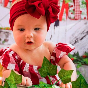 Dark Red Bow Dark Red Headwrap Baby Bow Big Red Bow - Etsy