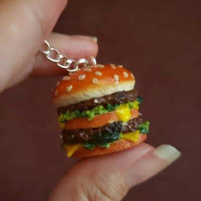 Realistic Looking Big Mac Inspired Burger Keychain Necklace Magnet ...