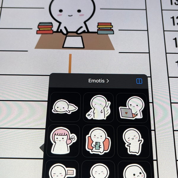Cute Emoti Printable Planner Stickers Set | Character Stickers With ...