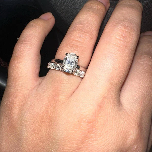 14kt Gold With 3ct Emerald & Tapper Baguette Moissanite Three Stone ...