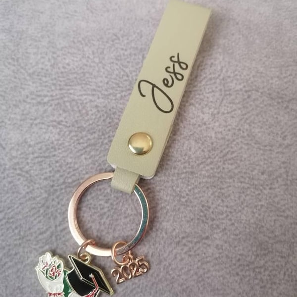 Personalized Name Leather Graduation Keychain,graduation Gift,2025 ...