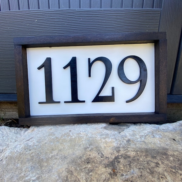4 Number Farmhouse Style House Number Sign, House Number Sign,number ...