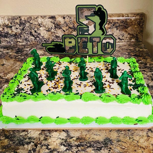 Camo Cake Topper, Camo Birthday, Camo Theme, Camo Party, Military Cake ...