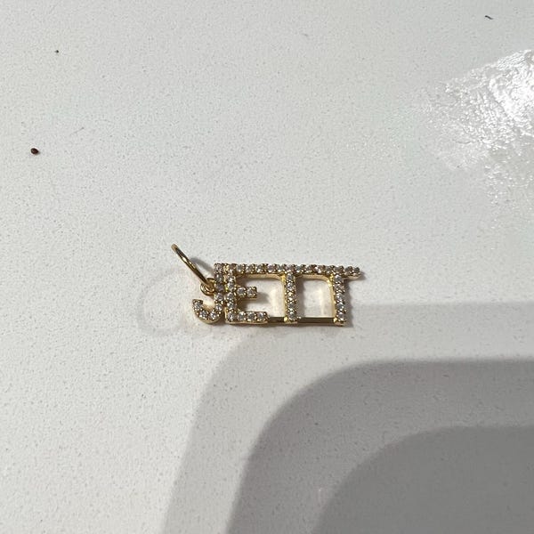 Dangling Letters Name Necklace Clear Stones | Sterling Silver Women's ...