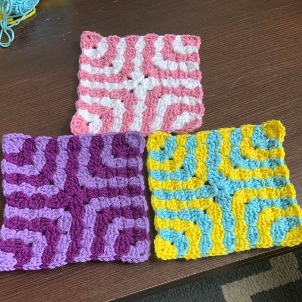 Four Corners 8" Granny Square Crochet PATTERN PDF - April - Granny's ...