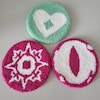 Magic 8 Ball Car Coasters | Set of 2 Car Coaster | Punch Needle Mug Rug ...