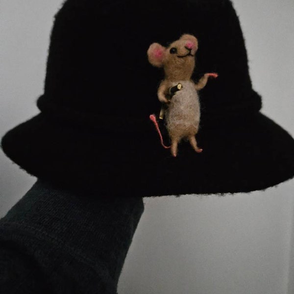 Felt Toy Miniature Mice Brown Gray White Mouse With Flower Mini Wool ...