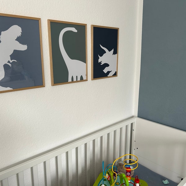 Dinosaur Prints, Dinosaur Wall Art, Set of 3 Printable, Dinosaur ...