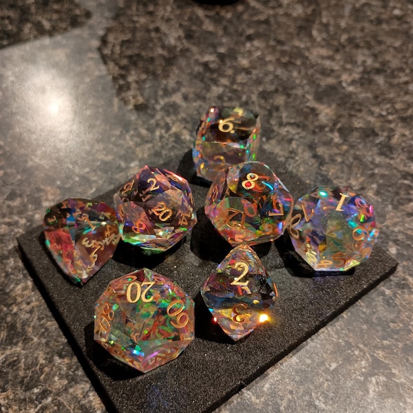 Natural Amethyst Dice Set| Gemstone D20 D&D Dice Set| Dungeons and ...