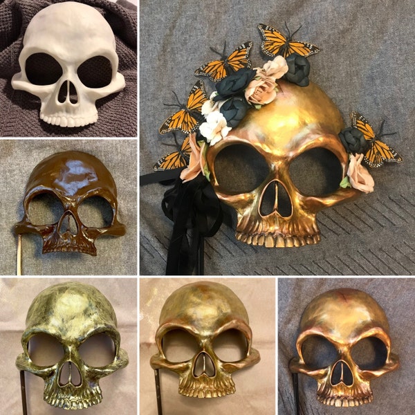 Human Skull Half Mask, Blank Cast Resin Mask for Skeleton Costumes - Etsy
