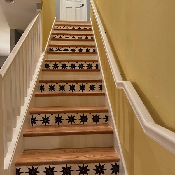 Moroccan Tile Pattern,stair Riser Stickers,peel and Stick Stair Riser ...