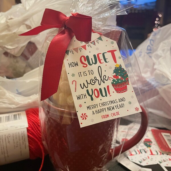 Christmas Gift Treat Tags for Co-workers, How Sweet It is to Work With ...