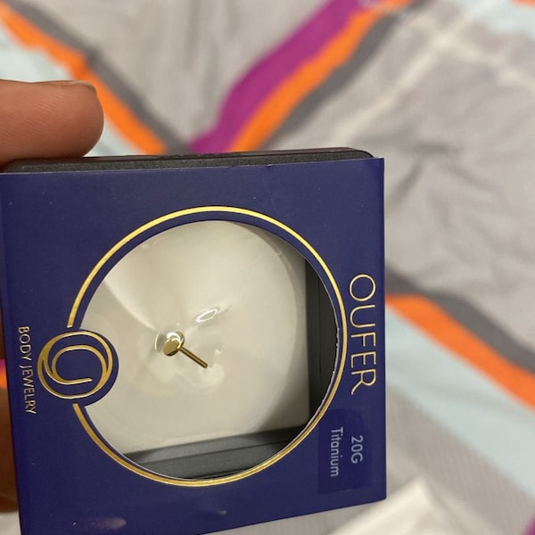 14K Gold Vertical Dangle Hidden Helix Piercing/threadless Push Pin Flat ...