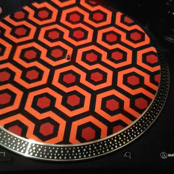 Overlook Hotel Pattern Turntable Slipmat - 12" LP Record Player, DJ Slipmat- 16oz Felt W/ Glazed ...