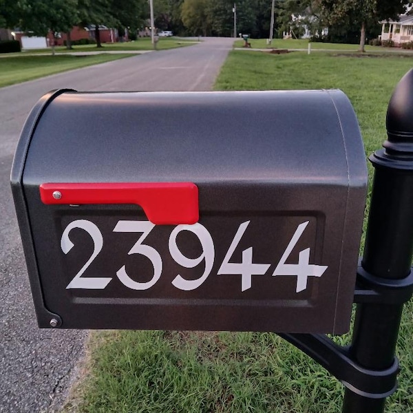 Custom Mailbox Numbers REFLECTIVE Vinyl Decals Stickers House - SET OF ...