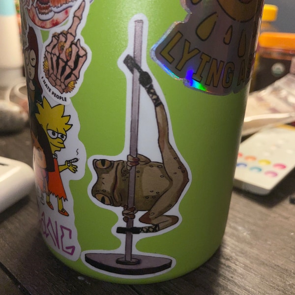 Pole Dancing Frog Sticker, Stripper Frog, Small and Large, Bumper ...