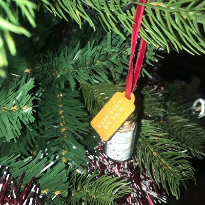 Christmas Bauble Custom Map Message Bottle Personalised Map in A Bottle ...