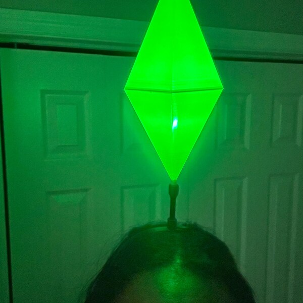 HUGE Sims LED Plumbob Headband / Life Size Light up Mood Plum Bob ...